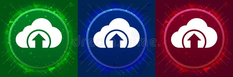 Cloud Upload Icon Elegant Modern Design Abstract Buttons Set ...
