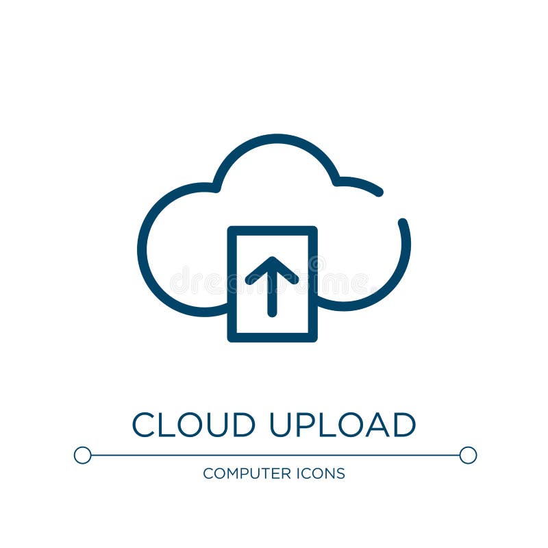 Cloud Upload Icon. Linear Vector Illustration from Cloud Computing ...