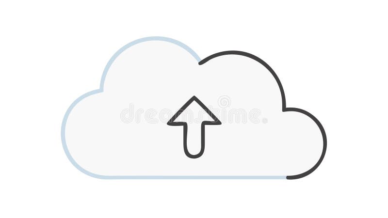 Cloud Upload Icon Outline for Data Backup & Sharing, Vector Design Generative AI Stock Vector ...