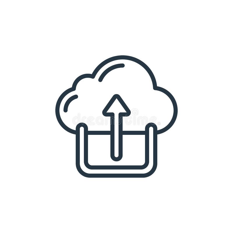 Cloud Upload Icon Vector from Cloud Computing Concept. Thin Line ...