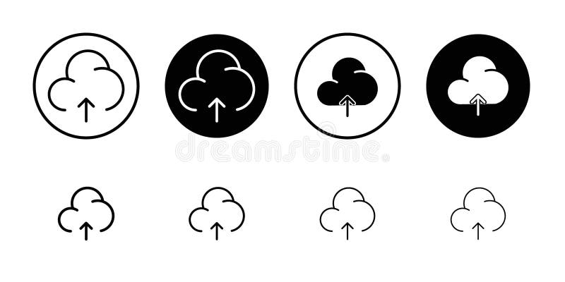 Cloud Upload Icon Outline Vector for Web Ui Stock Vector - Illustration ...