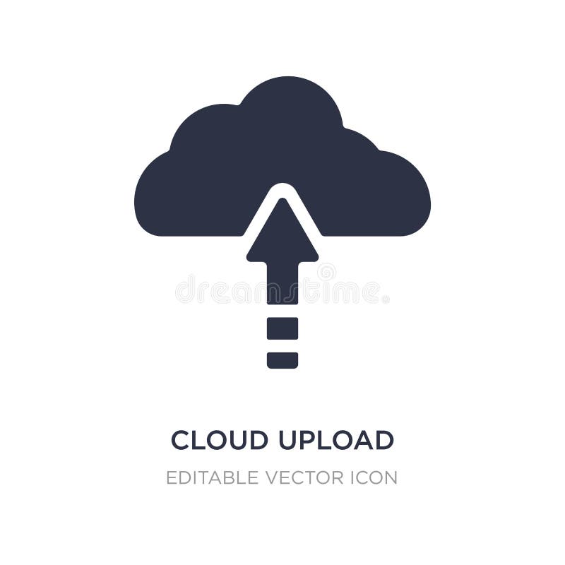 Cloud Upload Icon on White Background. Simple Element Illustration from ...