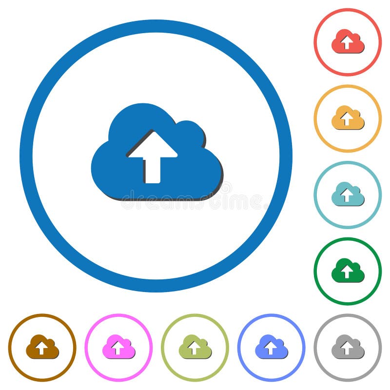 Cloud Upload Outline Simple Icons Stock Vector - Illustration of ...