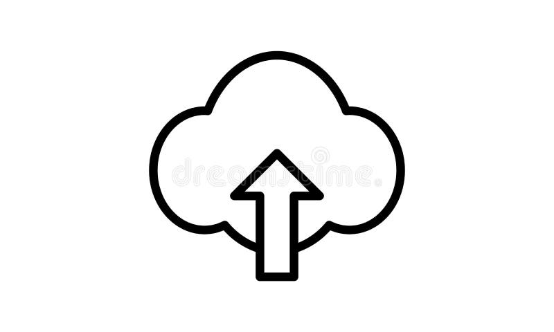 Cloud Upload Line Icon Ui and Button Computing Vector Image Stock Vector - Illustration of ...