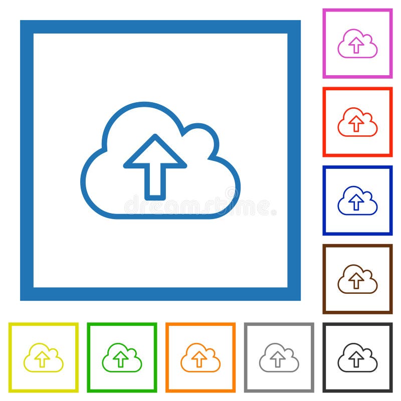 Cloud Upload Outline Simple Icons Stock Vector - Illustration of ...