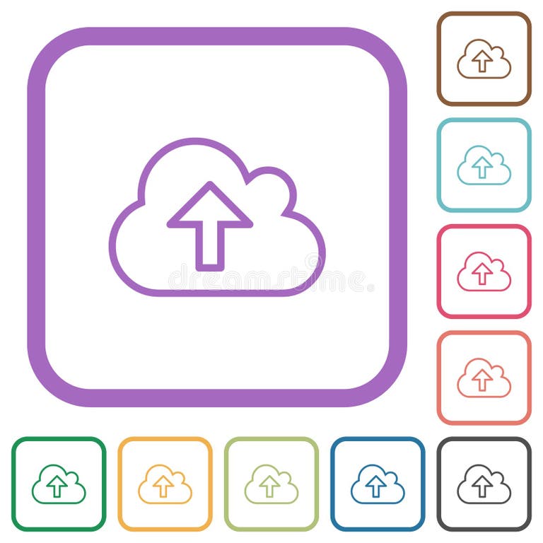 Cloud Upload Outline Simple Icons Stock Vector - Illustration of ...