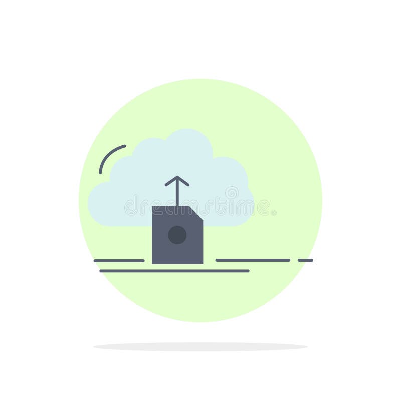 Cloud Upload Save Data Computing Flat Color Icon Vector Stock
