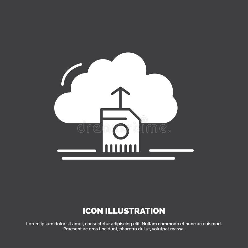 Cloud, Upload, Save, Data, Computing Icon. Glyph Vector Symbol for UI and UX, Website or Mobile ...