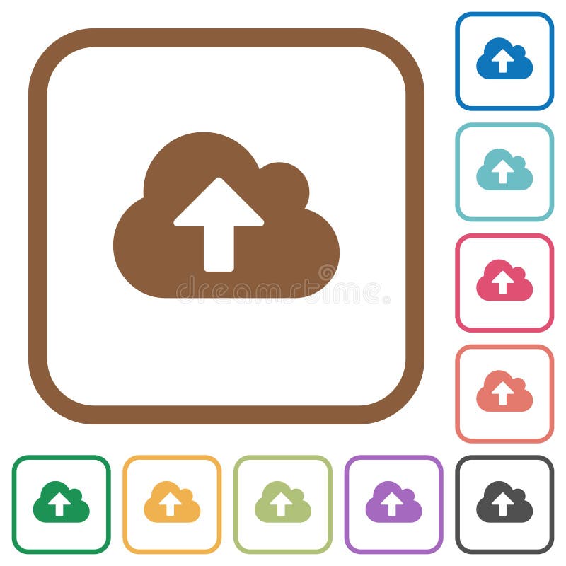 Cloud Upload Outline Simple Icons Stock Vector - Illustration of ...