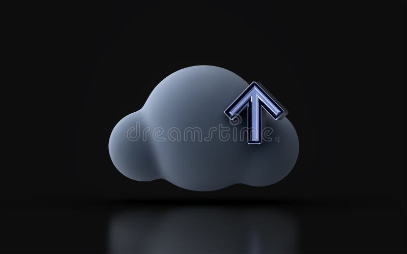 Cloud Upload Icon 3d Render Concept for File Sharing Uploading Stock Illustration - Illustration ...