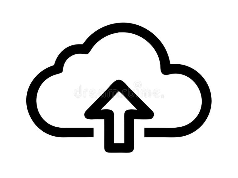 Cloud Uploading Icon Outline Data Transfer Process Stock Illustration - Illustration of ...