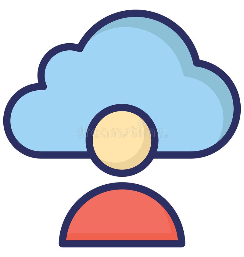 Cloud User Isolated Vector Icon that Can Easily Modify or Edit. Stock ...