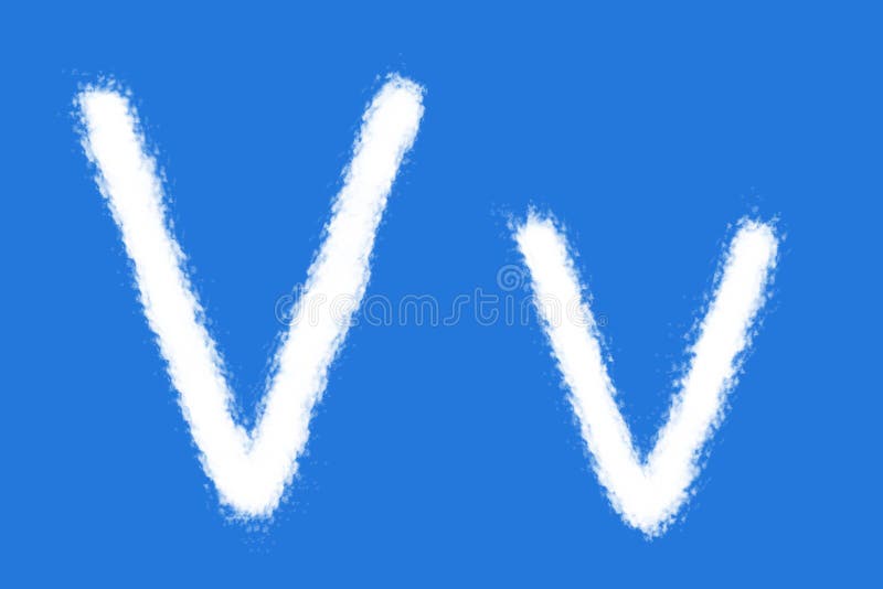 Cloud V alphabet shape stock illustration. Illustration of alphabet ...