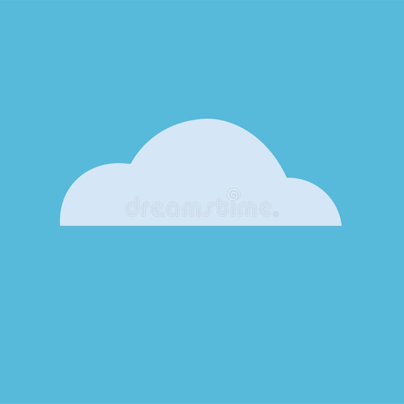 Cloud Vector Clip Art Flat Illustration, Cartoon Cumulus Cloud in Blue ...