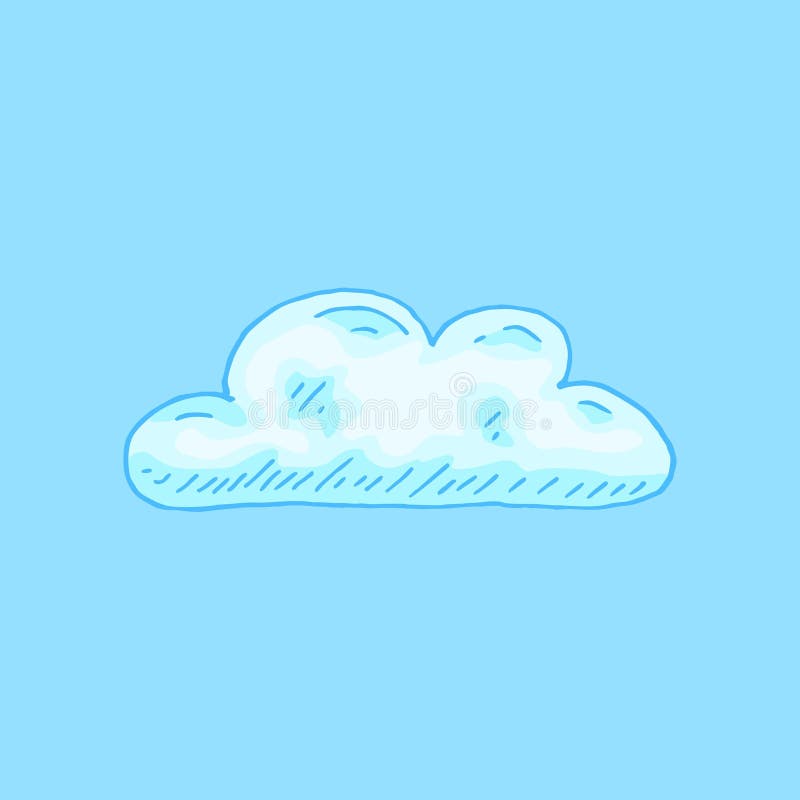 Cloud. Vector Color Hand Drawn Vintage Engraving Illustration Stock ...