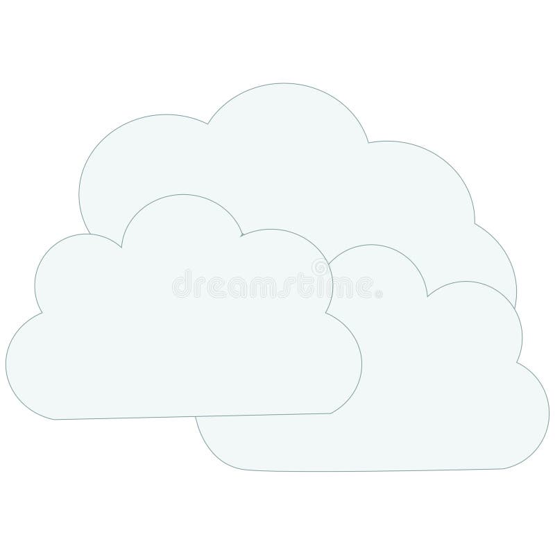 Cloud Vector Design in Adobe Illustrator on a White Background. Stock ...