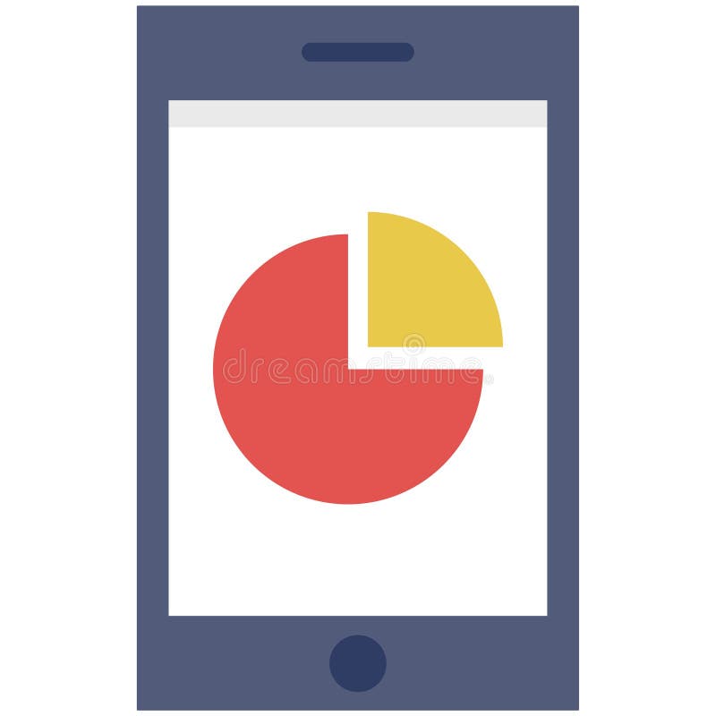 Mobile Pie Chart Vector Icon that Can Easily Modify or Edit Stock ...
