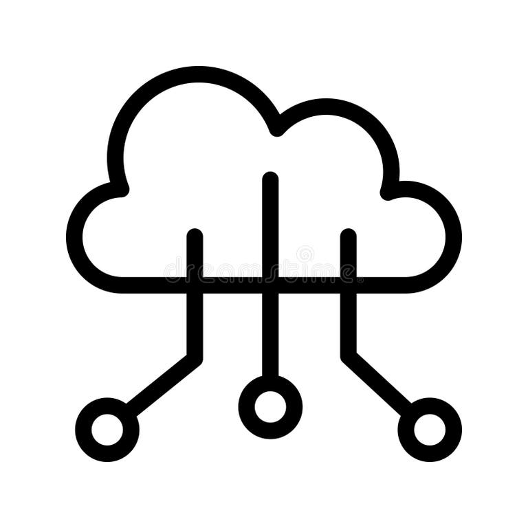 Cloud Thin Line Vector Icon Stock Vector - Illustration of background ...
