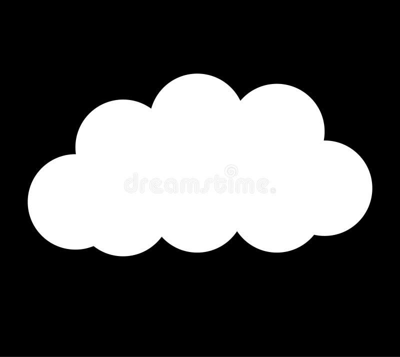 Cloud Vector Icon Isolated Over Black Background Stock Vector ...