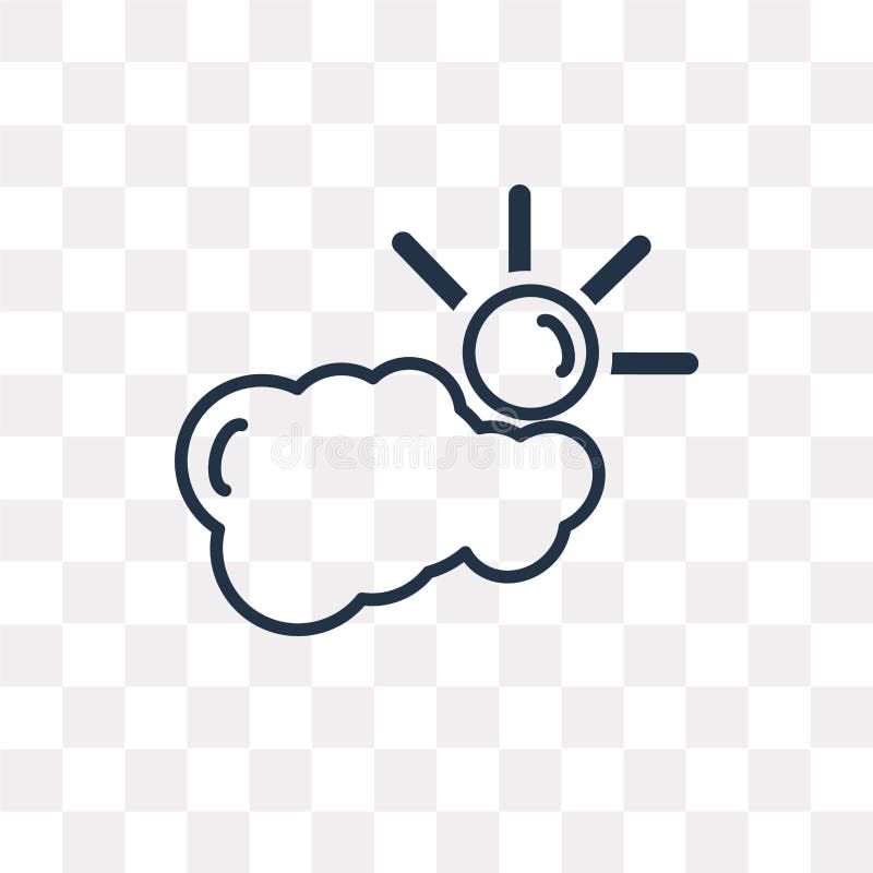 Cloud Vector Icon Isolated on Transparent Background, Linear Cloud ...