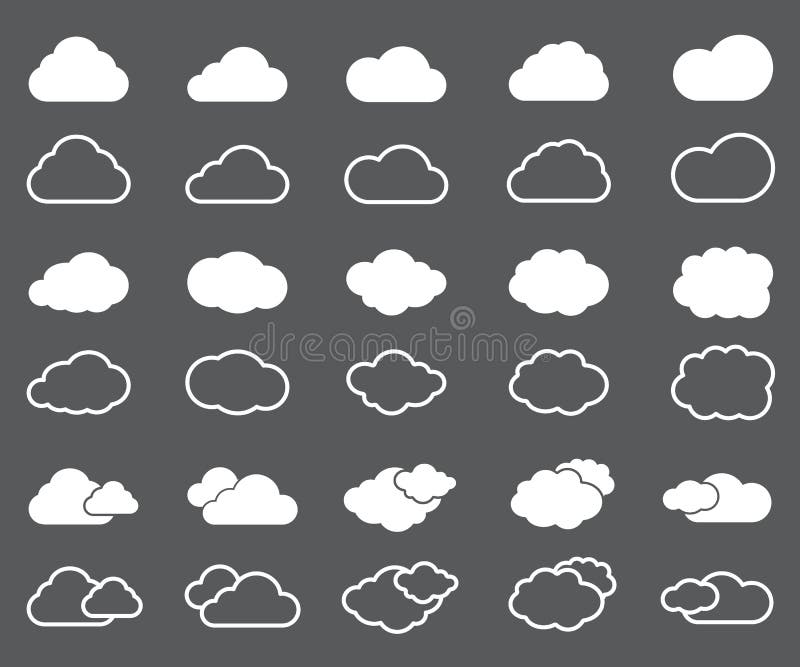 Cloud Vector Illustration Icons Stock Vector - Illustration of flat ...