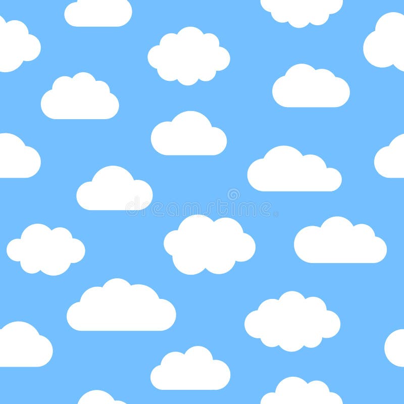 Cloud. Vector Seamless Pattern. Stock Vector - Illustration of sign ...