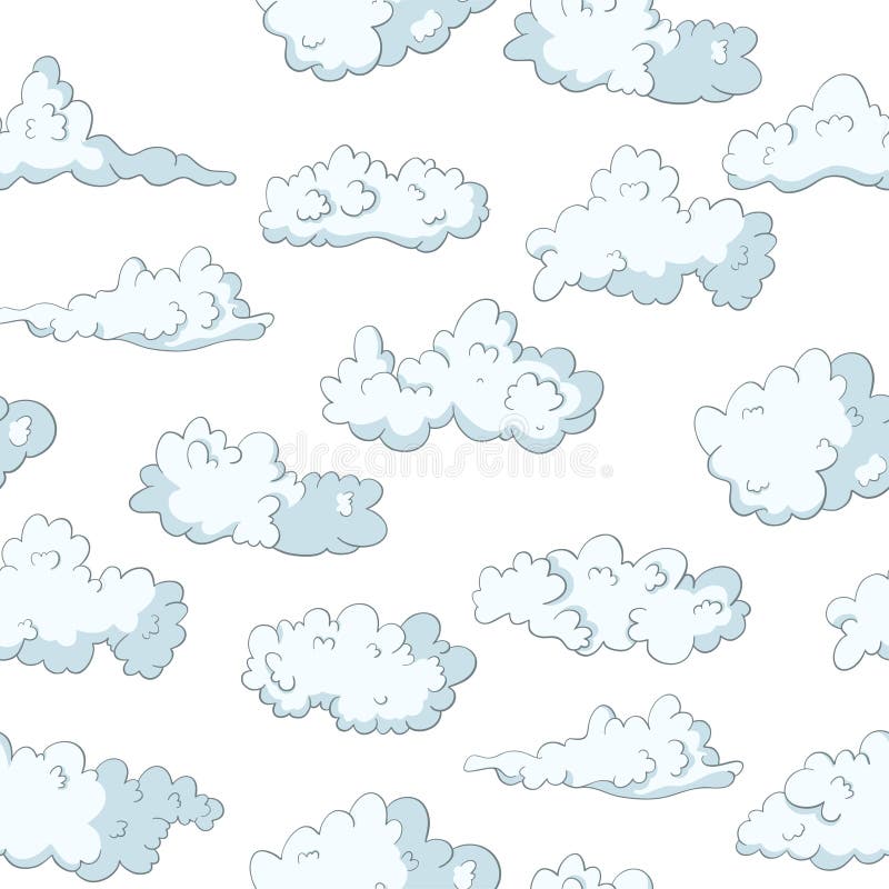 Cloud Vector Seamless Pattern. Stock Vector - Illustration of natural ...
