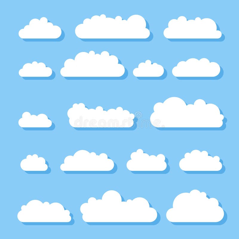 Cloud vector set stock vector. Illustration of vector - 195800149