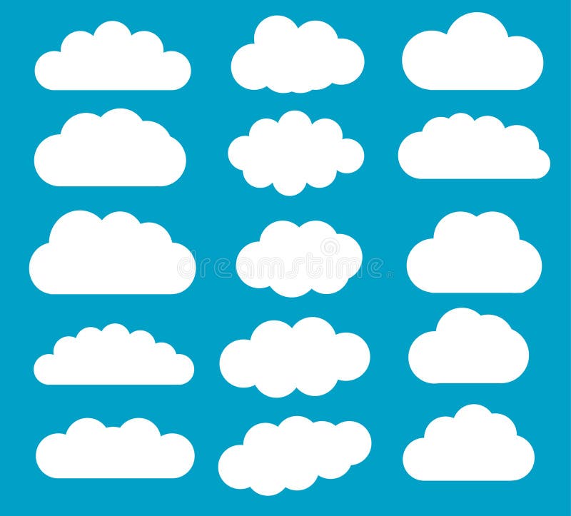 Cloud Vector Shapes Isolated Over Background Stock Vector ...