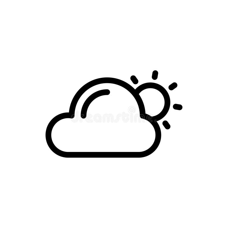 Cloud Vector Thin Line Icon Stock Vector - Illustration of glow ...