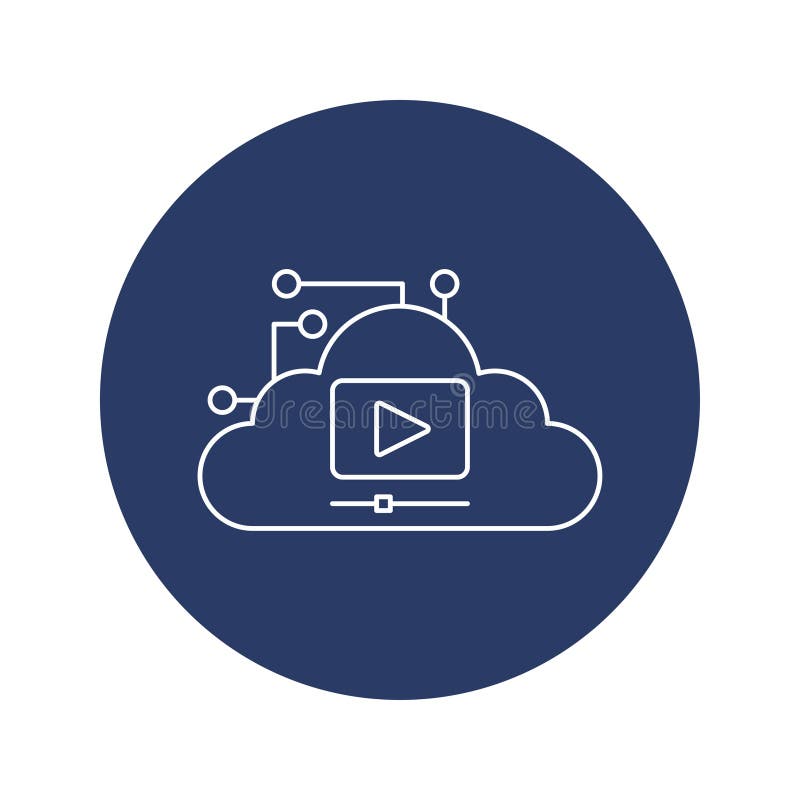 Cloud video streaming icon stock vector. Illustration of meeting ...