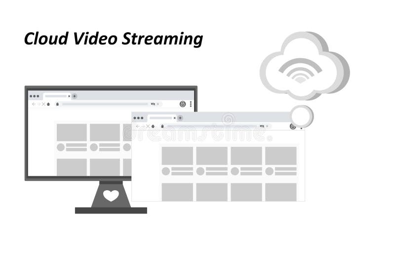 Cloud Video Streaming Service for Entertainment. Stock Vector ...