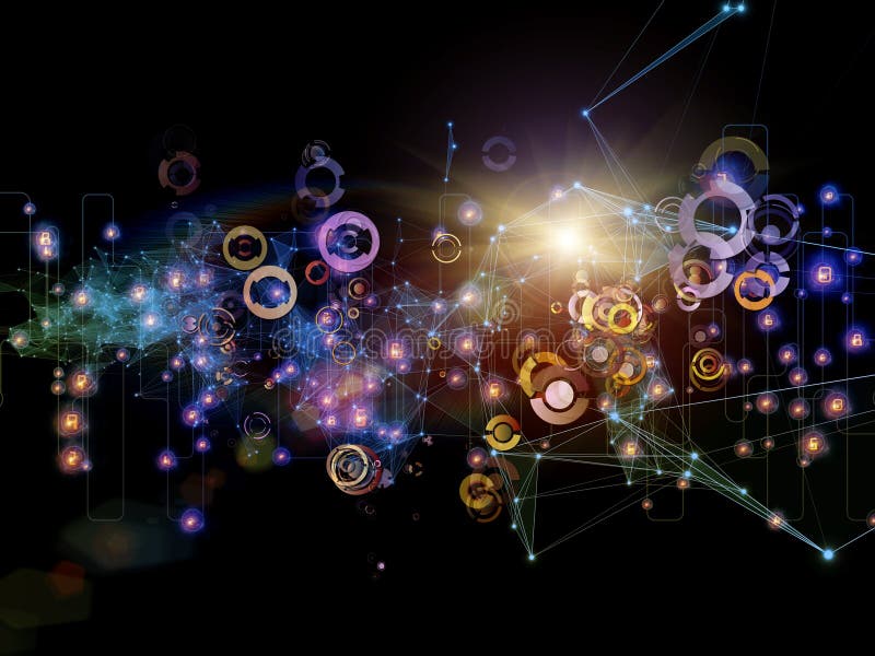 Cloud of Virtual Network stock illustration. Illustration of ...