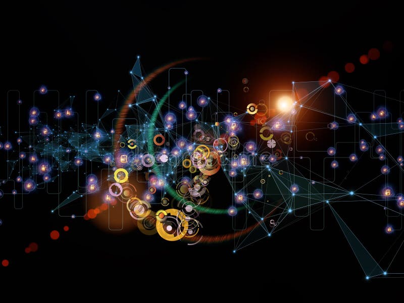 Cloud of Virtual Network stock illustration. Illustration of technology ...