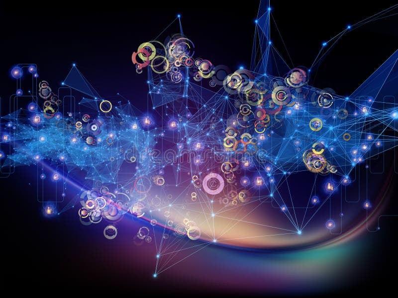 Cloud of Virtual Network stock illustration. Illustration of connection ...