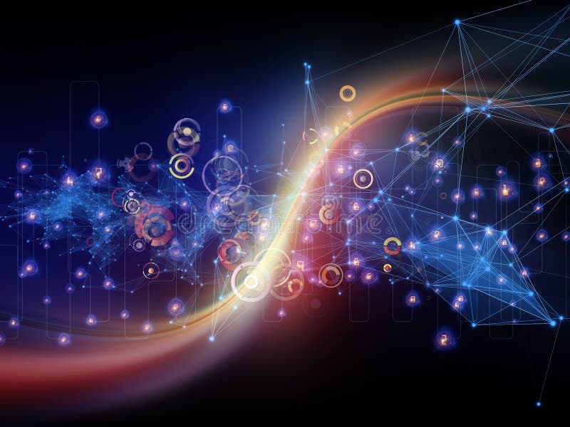 Cloud of Virtual Network stock illustration. Illustration of technology ...