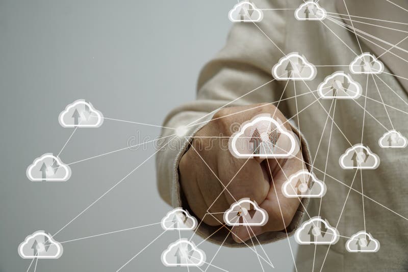 The Cloud Virtual Screen, Online Storage Concept Stock Photo - Image of ...