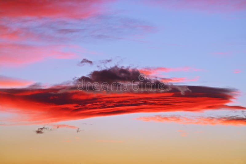 Cloud with the Warm Colors of the Last Rays at Sunset. Stock Image ...