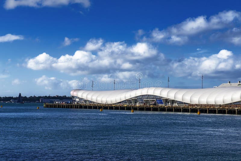 The Cloud Under Cloudy Blue Sky at Queens Wharf Auckland New Zealand ...