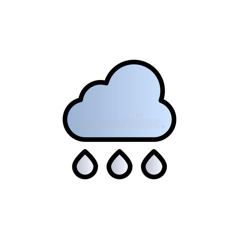 Cloud, Water Color Gradient Vector Icon Stock Illustration ...