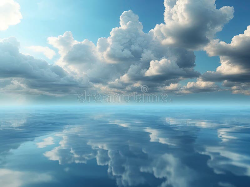 Cloud and water surface stock illustration. Illustration of flames ...