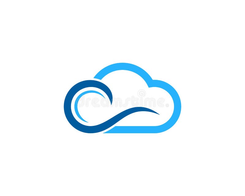 Cloud Wave Icon Logo Design Element Stock Vector - Illustration of ...
