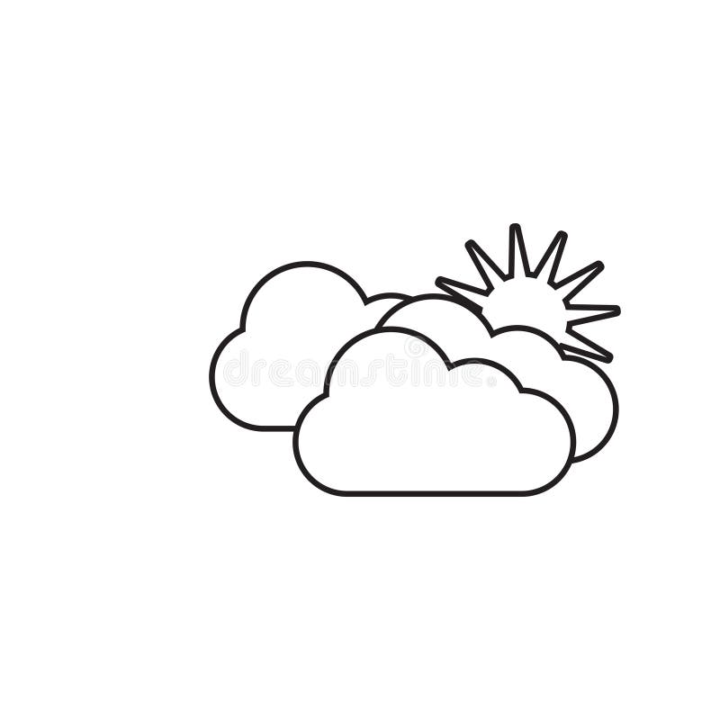 Cloud Weather Icon Black White Solid and Outline Stock Vector ...