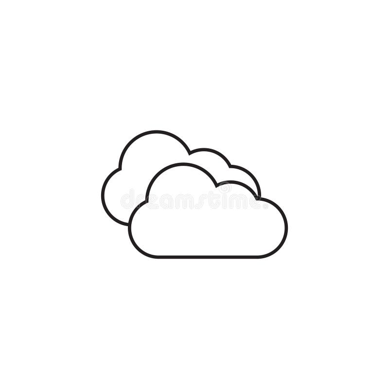 Cloud Weather Icon Black White Solid and Outline Stock Vector ...