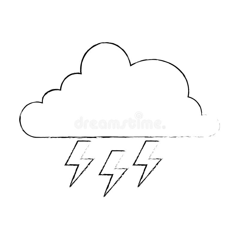 Cloud weather with rays stock illustration. Illustration of cloudscape ...