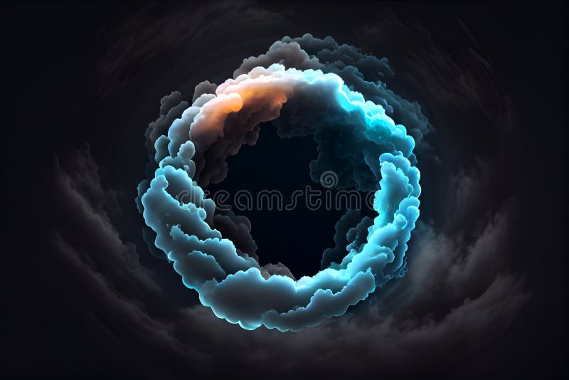 Cloud Whirlpool and Intense Lightning in a Storm Concept Stock Image ...