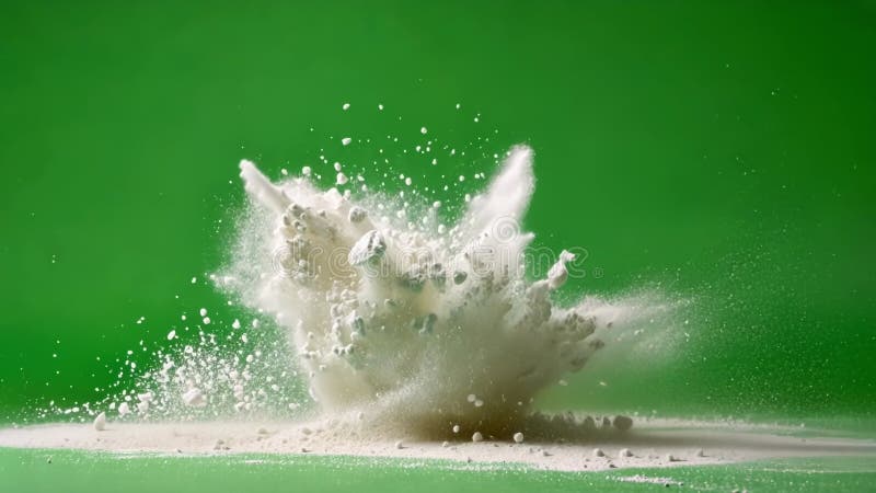 White Powder Exploding on Green Screen Background Stock Video - Video ...
