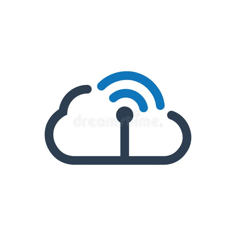 Cloud WiFi Icon stock vector. Illustration of connection - 120274996