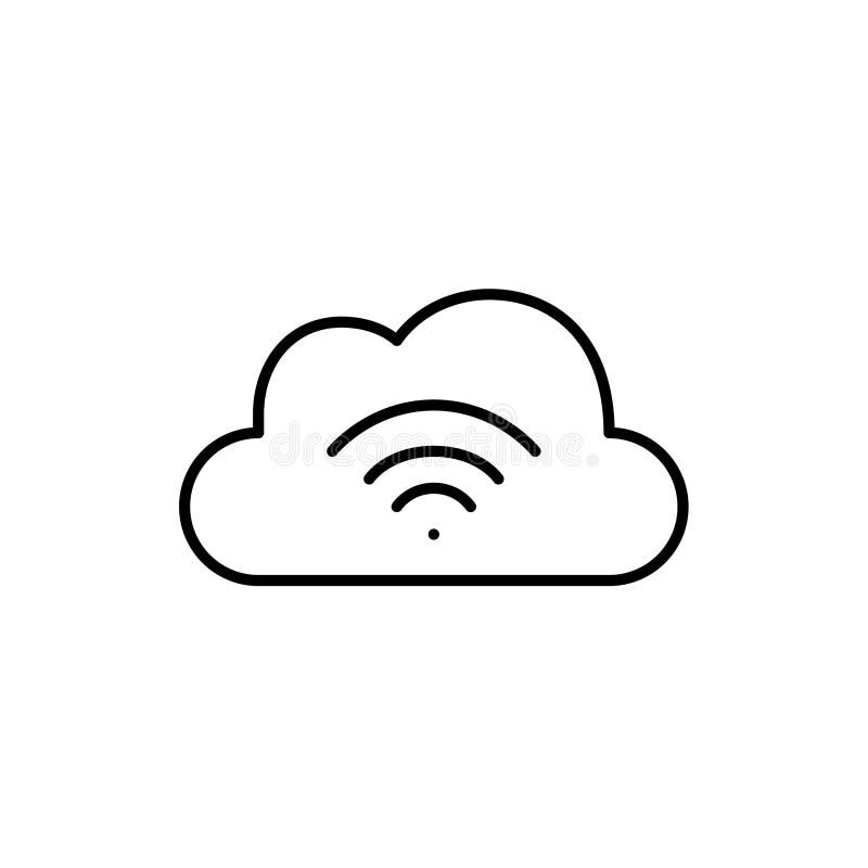 Cloud and Wifi Symbol. Wireless Access To Cloud Platforms, Data Sharing ...