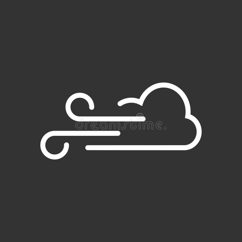 Cloud with Wind Icon. Vector Illustration, Flat Design Stock ...